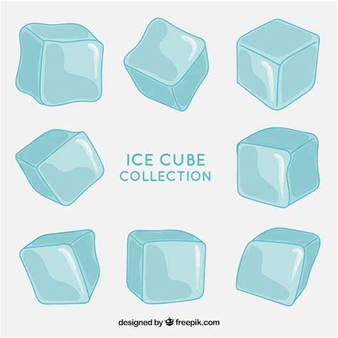 Free Vector Hand Drawn Ice Cube Collection