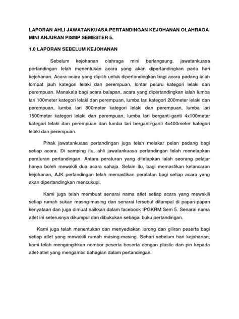 Laporan Mini Sukan Pdf