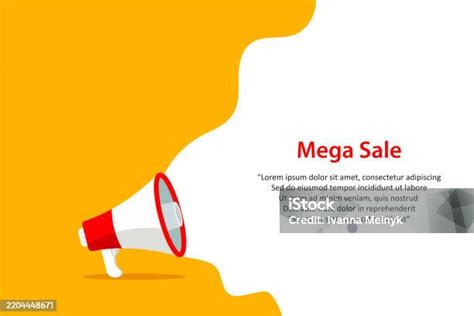 메가 세일 메가폰이 있는 배너 메가 세일 말풍선 배너 소매 쇼핑 온라인 마케팅 템플릿 배너 포스터 및 배경에 대 한 벡터 그림 가격에 대한 스톡 벡터 아트 및 기타 이미지