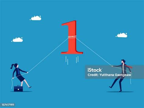 1위가 되기 위해 경쟁합니다 사업가와 여성은 서로가 1 위를 차지할 수 있도록 도와줍니다 벡터 Championship에 대한 스톡 벡터 아트 및 기타 이미지 Istock