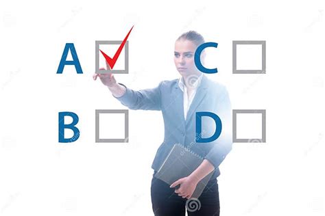 Multiple Choice Test Question Concept With Business People Stock Image Image Of Survey Tick