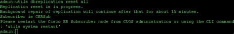 How To Reset Cisco Emergency Responder Database Replication Cisco
