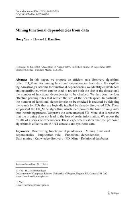 pdf mining functional dependencies from data