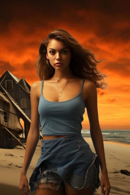 Premium Photo Sexy Young Woman On The Beach