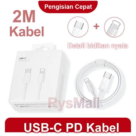 Fast Charging Ip 2m Pd Data Cable Type C To Ip Pd 20w Fast Charger Shopee Malaysia