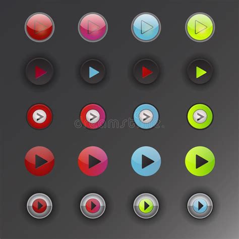 Ui Interface Button Cards Design Play Media Internet Website Element