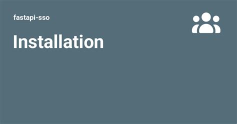Installation Fastapi Sso