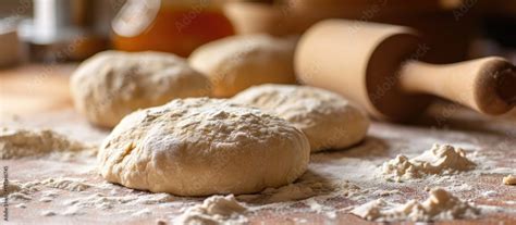 Rolling Bread Dough With A Pin For Naan Dippers In A Flat Position