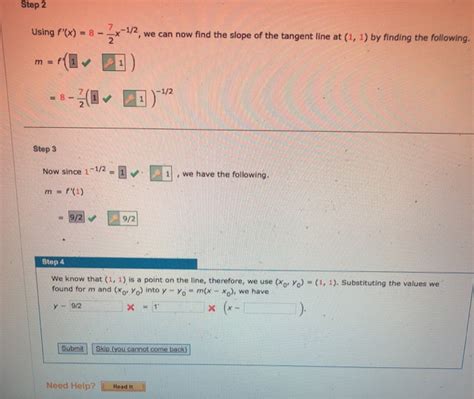 Solved The Skipped Part Tutorial Exercise Find An Equation