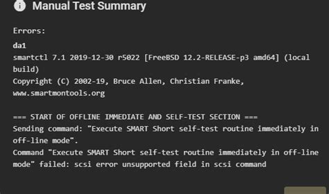 S M A R T No Working Truenas ESXI Scsi Error Unsupported Field In Scsi Command TrueNAS
