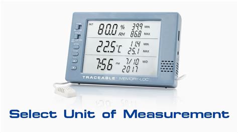 Memory Loc Datalogging Traceable Hygrometer Selecting Unit Of Measurement Instructional Video