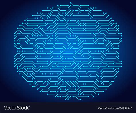 Circuit Board Brains Artificial Intelligence Vector Image