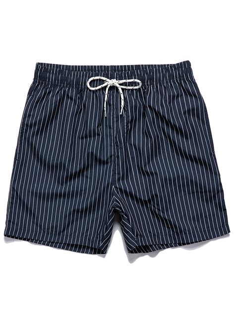 Romwe Guys Striped Drawstring Shorts In 2022 Drawstring Shorts Striped Mens Bottom