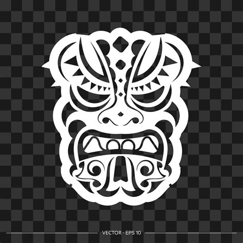 Totem In The Shape Of A Face Made Of Patterns The Contour Of The Face