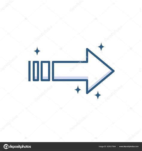Arrow Guide Direction Location Line Style Icon Stock Vector Image By