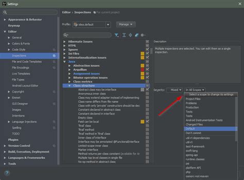 Default Inspection Scope Ides Support Intellij Platform Jetbrains