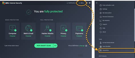 jak używać kwarantanny w programie avg antivirus avg