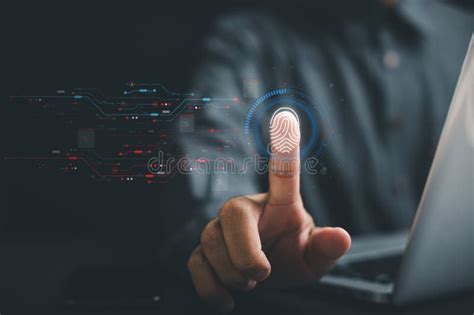Futuristic Biometric Identification Fingerprint Scanner Providing Secure Access To Personal