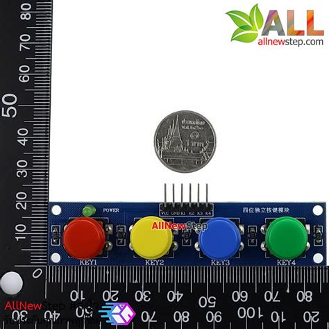 โมดูลสวิตช์กดติดปล่อยดับ 4 ปุ่ม 4 สี สำหรับ Arduino Arduinoall ขาย