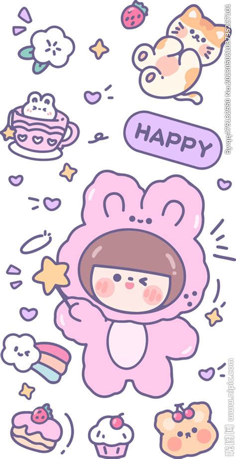 可爱卡通女孩设计图 其他图标 标志图标 设计图库 昵图网