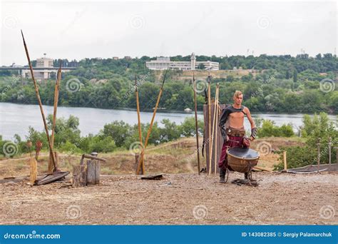 Ukrainian Cossack In Zaporozhian Sich Khortytsia Island Ukraine