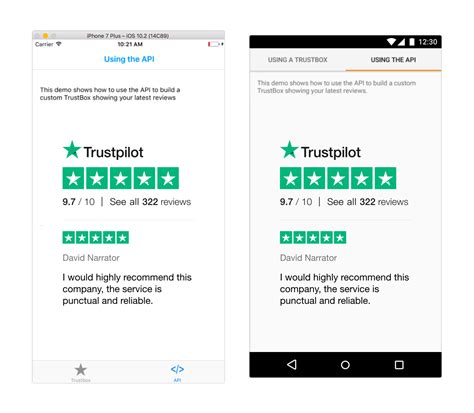 Add A Trustbox Widget To Your Ios Or Android Mobile App Trustpilot