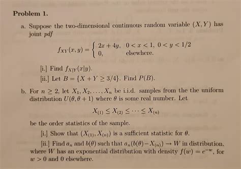 Solved A Suppose The Two Dimensional Continuous Random