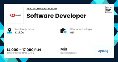 Praca Software Developer Backend Hsbc Technology Poland Kraków No Fluff Jobs