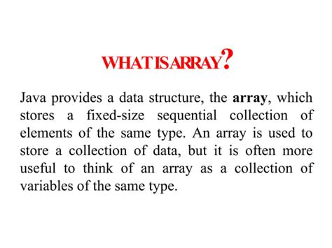 Arrays In Java Oopj Ppt
