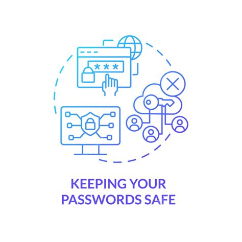 Keeping Your Passwords Safe Blue Gradient Concept Icon Editable