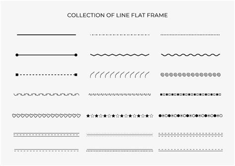 라인 플래트 프레임 요소의 컬렉션 터 디자인 프리미엄 벡터