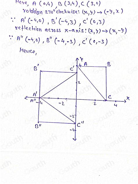 Solved 5 Right Triangle Abc Shown On The Coordinate Plane Will Undergo Two Rigid Transformat