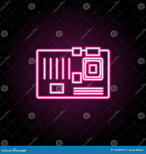 Pc Motherboard Neon Icon Simple Thin Line Outline Vector Of Computer Parts Icons For Ui And Ux
