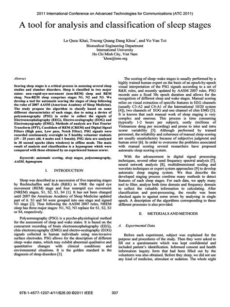 A Tool For Sleep Classification Pdf Electroencephalography Sleep