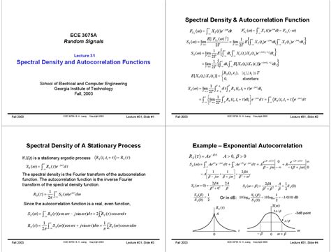 Spectral Density And Autocorrelation Functions Lecture Slides Ece