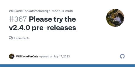 Please Try The V240 Pre Releases · Issue 367 · Willcodeforcats