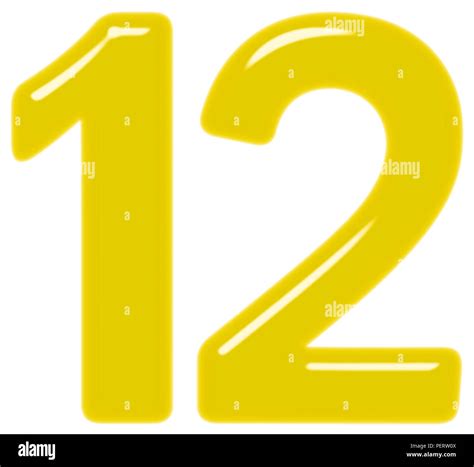 Numeral 12 Twelve Isolated On White Background 3d Render Stock Photo