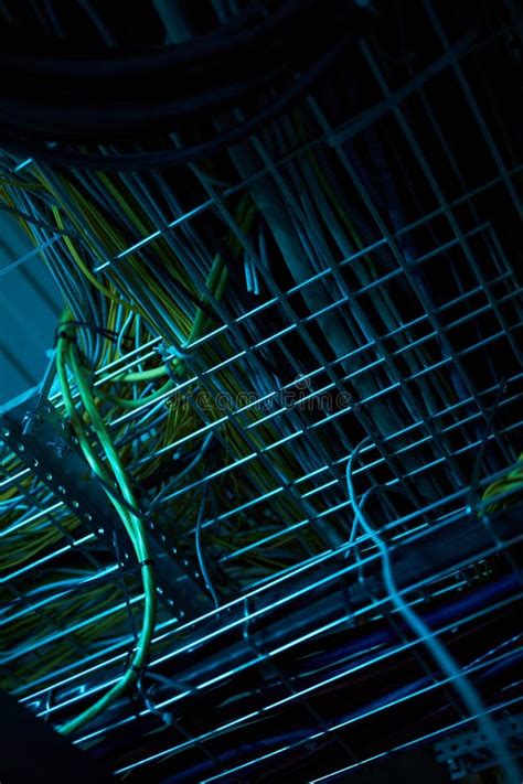 Managing Network Cables In Data Center Without Shadows Falling Stock Image Image Of Organize