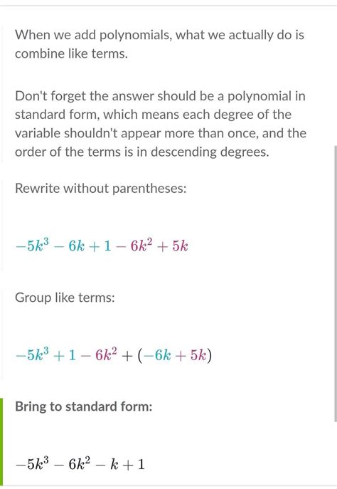 Your Answer Should Be An Expanded Polynomial In Standard Form −2k3−