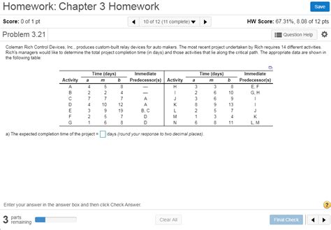 Solved Homework Chapter 3 Homework Save Score 0 Of 1 Pt 10
