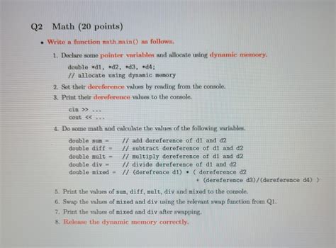 Solved Main Program And Forward Declarations 10 Points Chegg