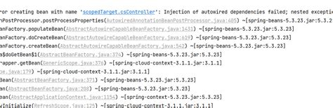Springcloud Alibaba 使用nacos配置中心error Creating Bean Injection Of