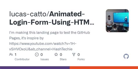 Github Lucas Catto Animated Login Form Using Html And Css I M Making This Landing Page To