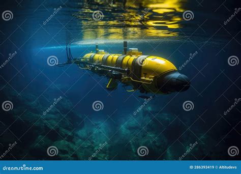 Autonomous Underwater Vehicle Auv In Motion Stock Image Image Of
