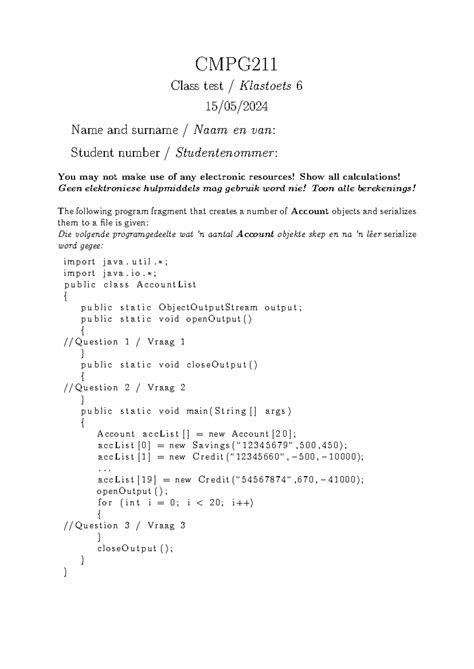 Cmpg211 20240515 Ct6 Classtest 6 Cmpg Class Test Klastoets 6 1505 Name And Surname