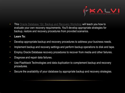 Ppt Oracle Database 12c Backup And Recovery Workshop Powerpoint Presentation Id8385623