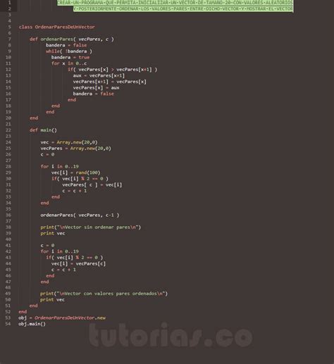Poo Ruby Ordenar Pares De Un Vector