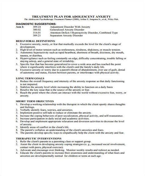 Mental Health Psychotherapy Treatment Summary Template Prntbl
