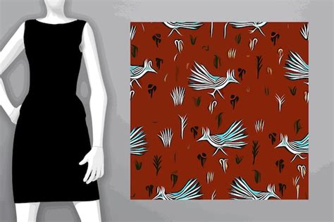 섬유 및 벽지 패턴 인쇄 가능한 디지털 일러스트레이션 작업 플로랄 프린트 디자인 프리미엄 벡터