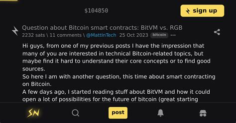 Question About Bitcoin Smart Contracts Bitvm Vs Rgb Stacker News ~bitcoin